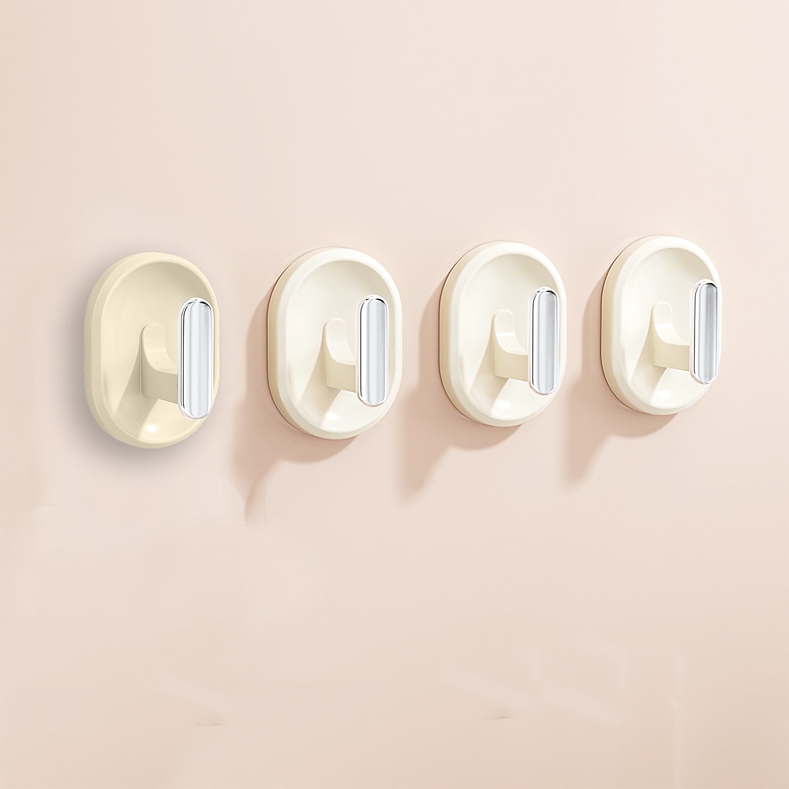 OEFNTAC 4PC Powerful Adhesive Hooks No Drill Kitchen Bathroom Living ...