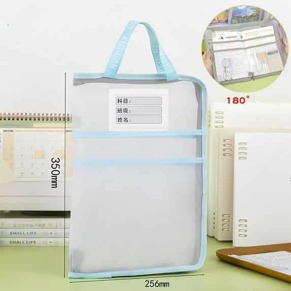 OEFNTAC A3 Transparent Document Bag Thick Plastic File Folder with ...