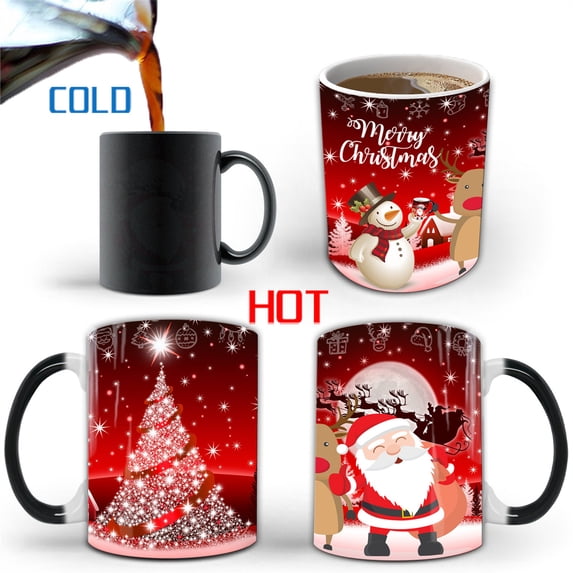 OEFNTAC Christmas Color Changing Ceramic Thermal Coffee Tea Water Cup ...