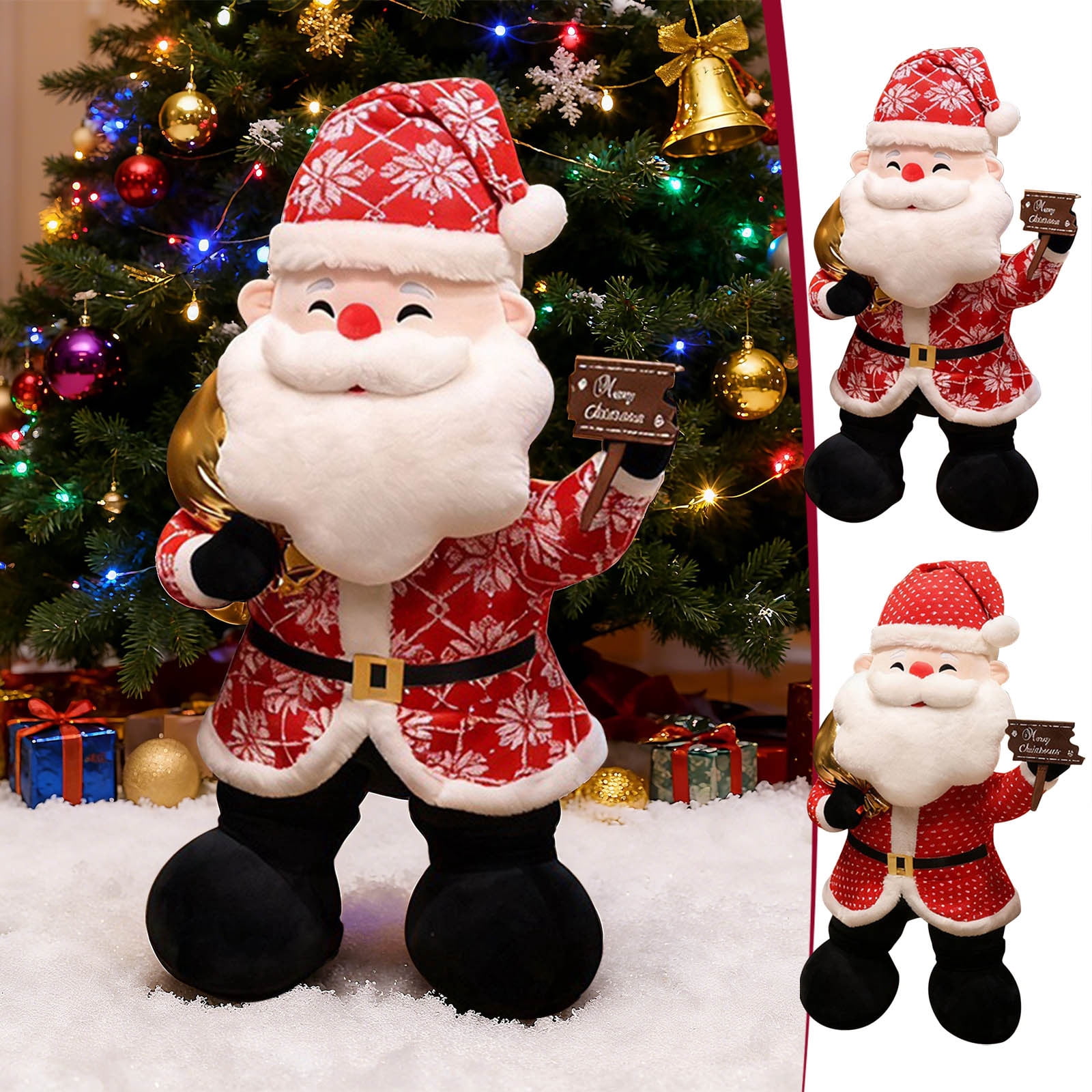 OEFNTAC Christmas Santa Claus Plush Toy Window Display Soft Santa Doll ...