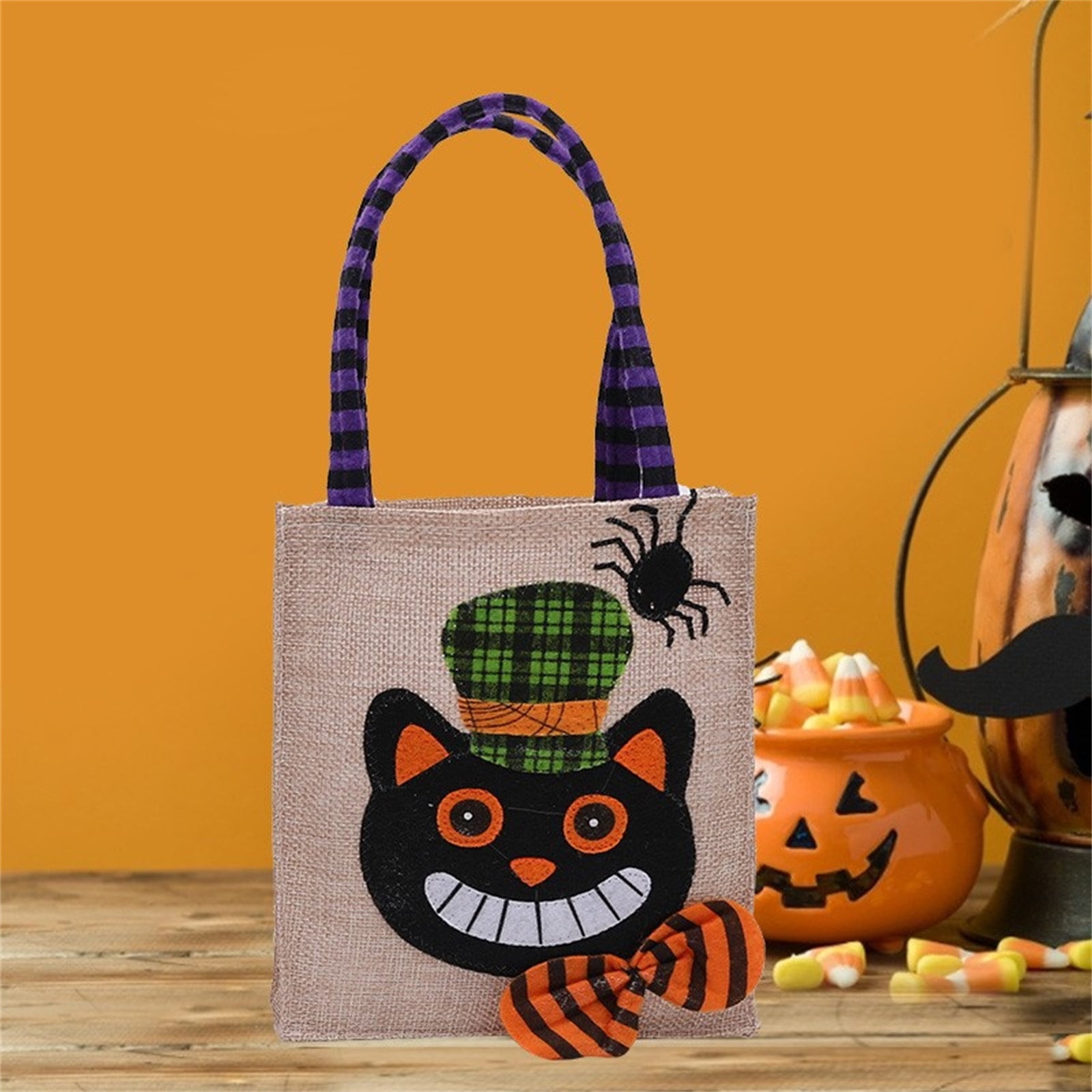 OEFNTAC Decorations Halloween Linen Children’s Up Linen Candy Bag ...