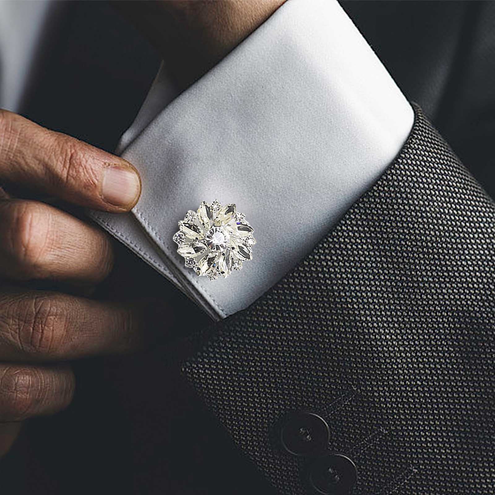 OEFNTAC Decorative Glass Buttons 10PCS Floral Rhinestone DIY Button Set ...