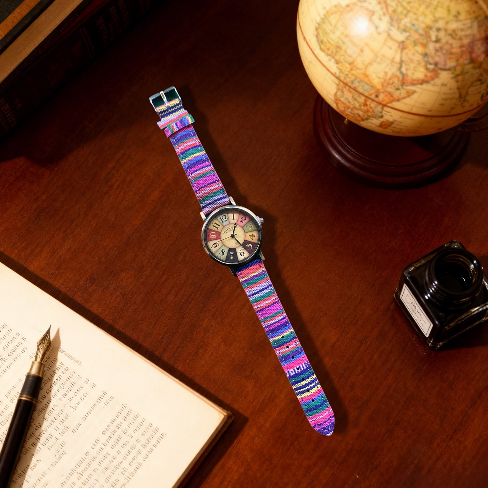 OEFNTAC Fashion Daily Accessories Watch Easy Read Color Strap Arabic ...