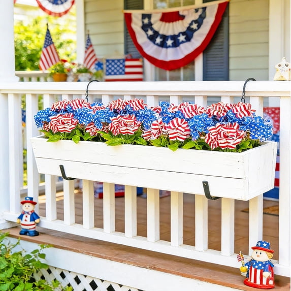 OEFNTAC Independence Day Hydrangea Bouquet 5 Heads Artificial Flower ...