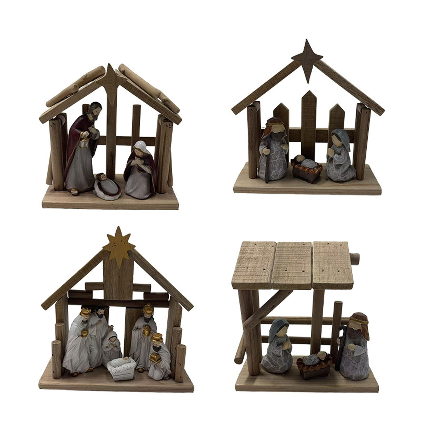 OEFNTAC Nativity Scene Figurine Resin Holy Family Christmas Tabletop ...
