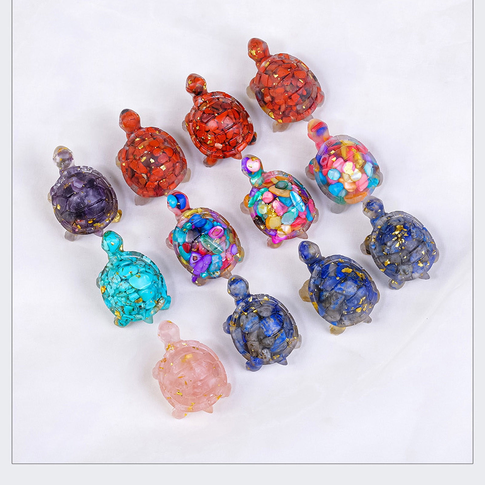 OEFNTAC Pocket Amethyst Turtle Figurine Natural Crystal Healing Stone ...