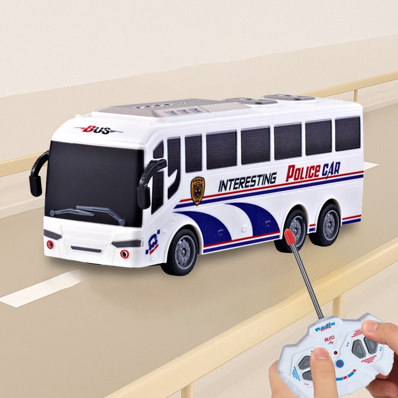 OEFNTAC Toys Four-Way LED Simulation Bus Remote Control Toy with ...