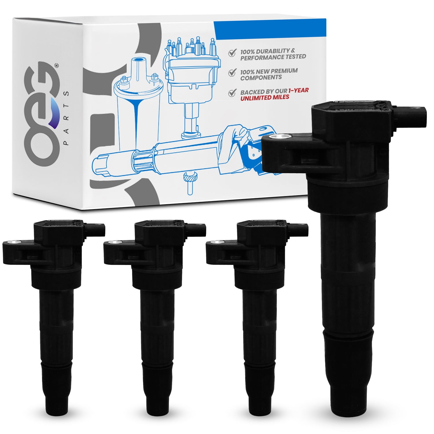 OEG Parts New Pack of 4 Ignition Coils Replacement For Hyundai Sonata 2 ...