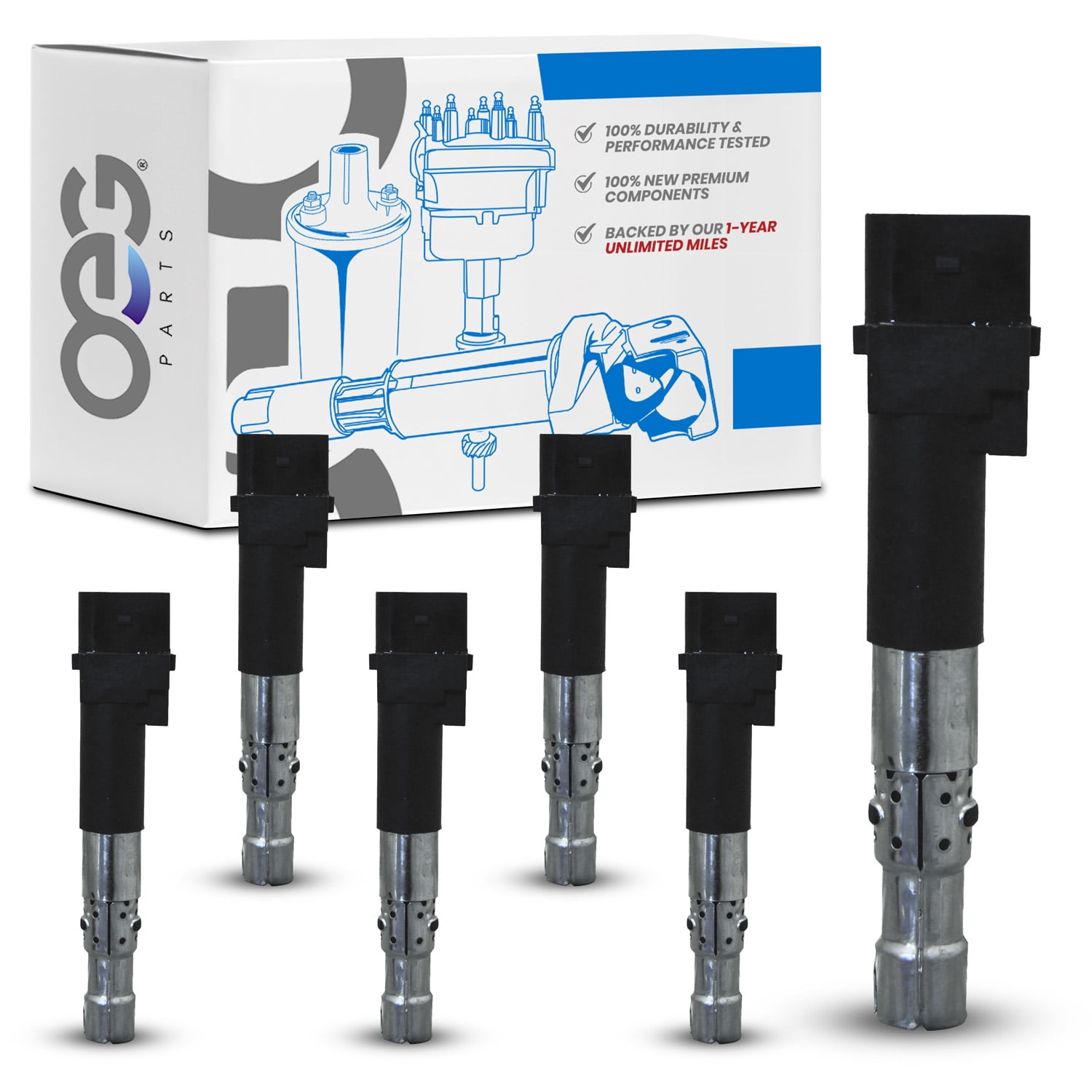 OEG Parts New Pack of 6 Ignition Coils Replacement For Audi A3 Quattro ...