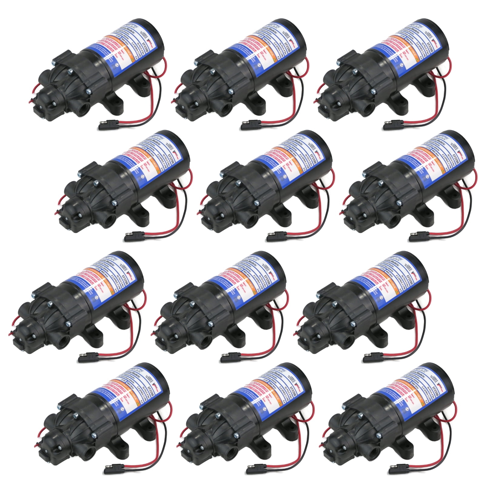 OEM (12 Pack) Everflo 2.2 GPM, 12 Volt, Diaphragm Pump EF2200, EF2200 ...