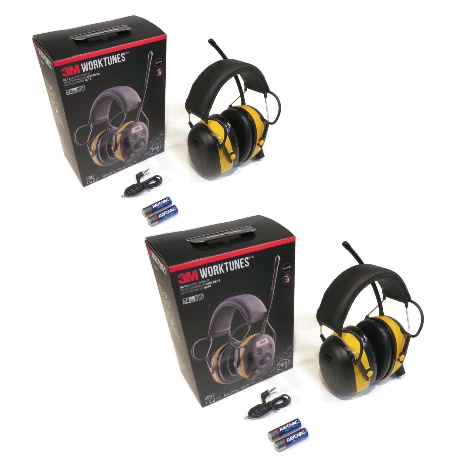 OEM | (2-Pack) Peltor Worktunes AM/FM Radio Headphones w/ Batteries ...