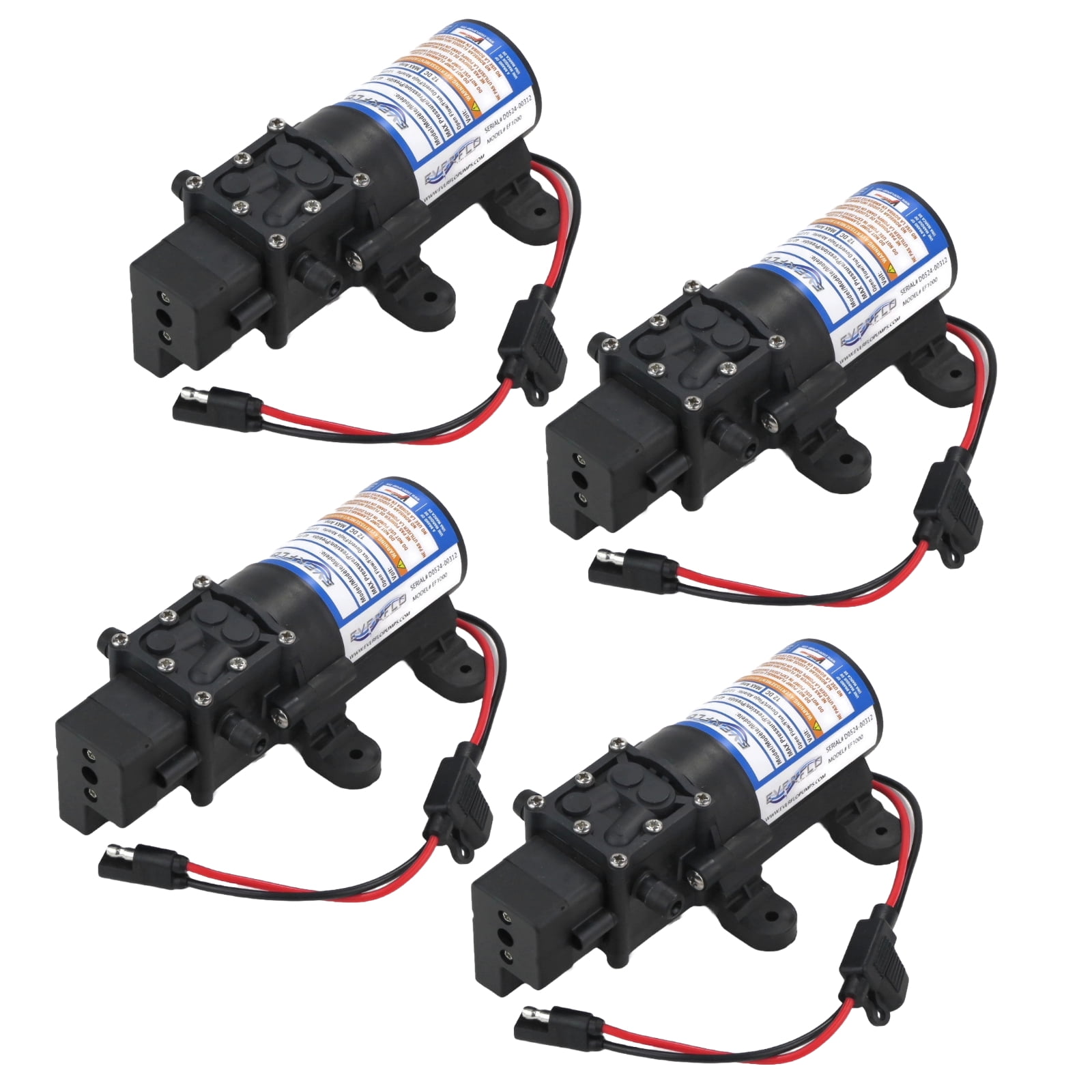 OEM (4 Pack) Everflo 12V Diaphragm Pump EF1000-BC, EF1000BC, D0319-3131 ...