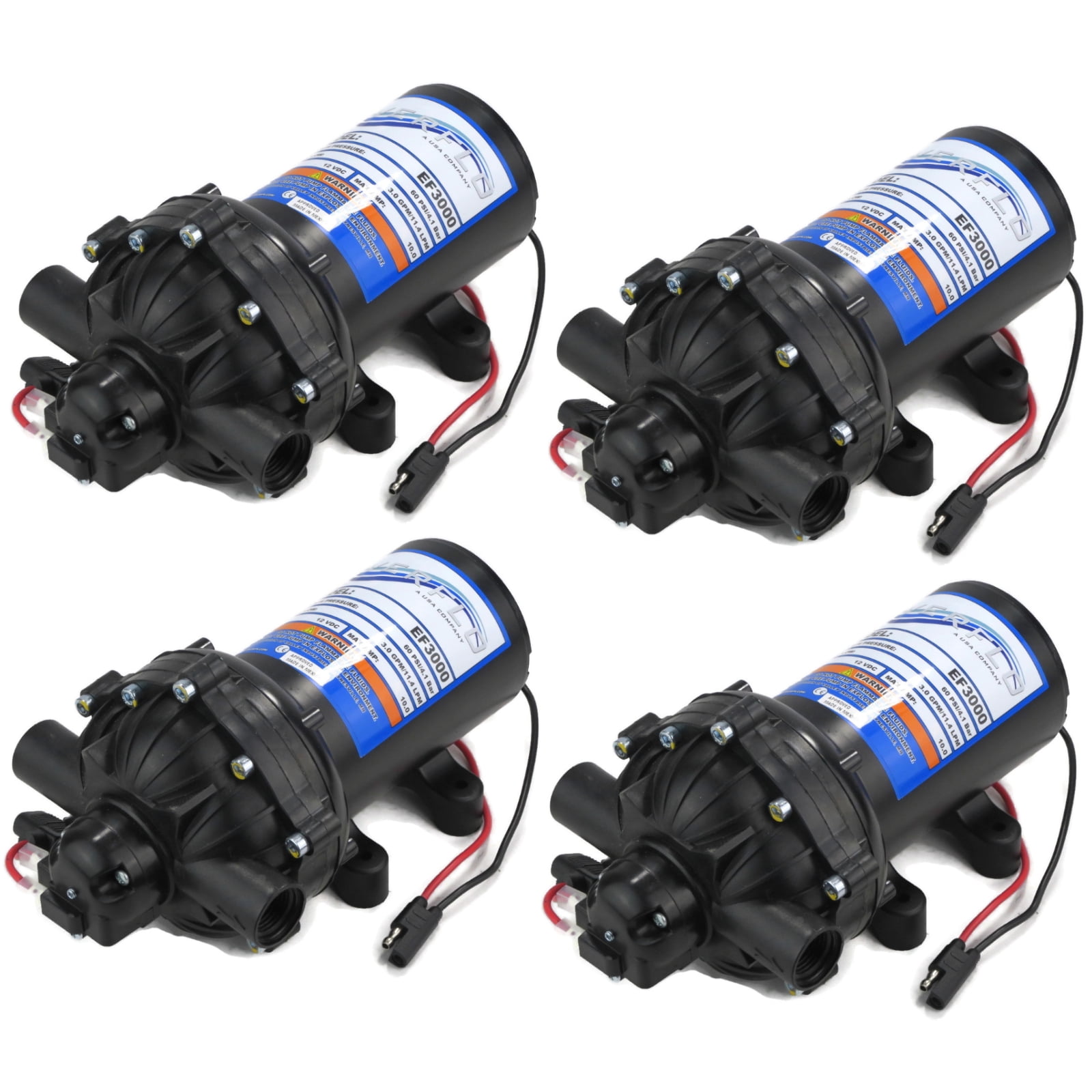 OEM (4 Pack) Everflo 3.0 GPM, 12 Volt, Diaphragm Pump EF3000, EF3000-BOX, EF3000BOX - Walmart.com