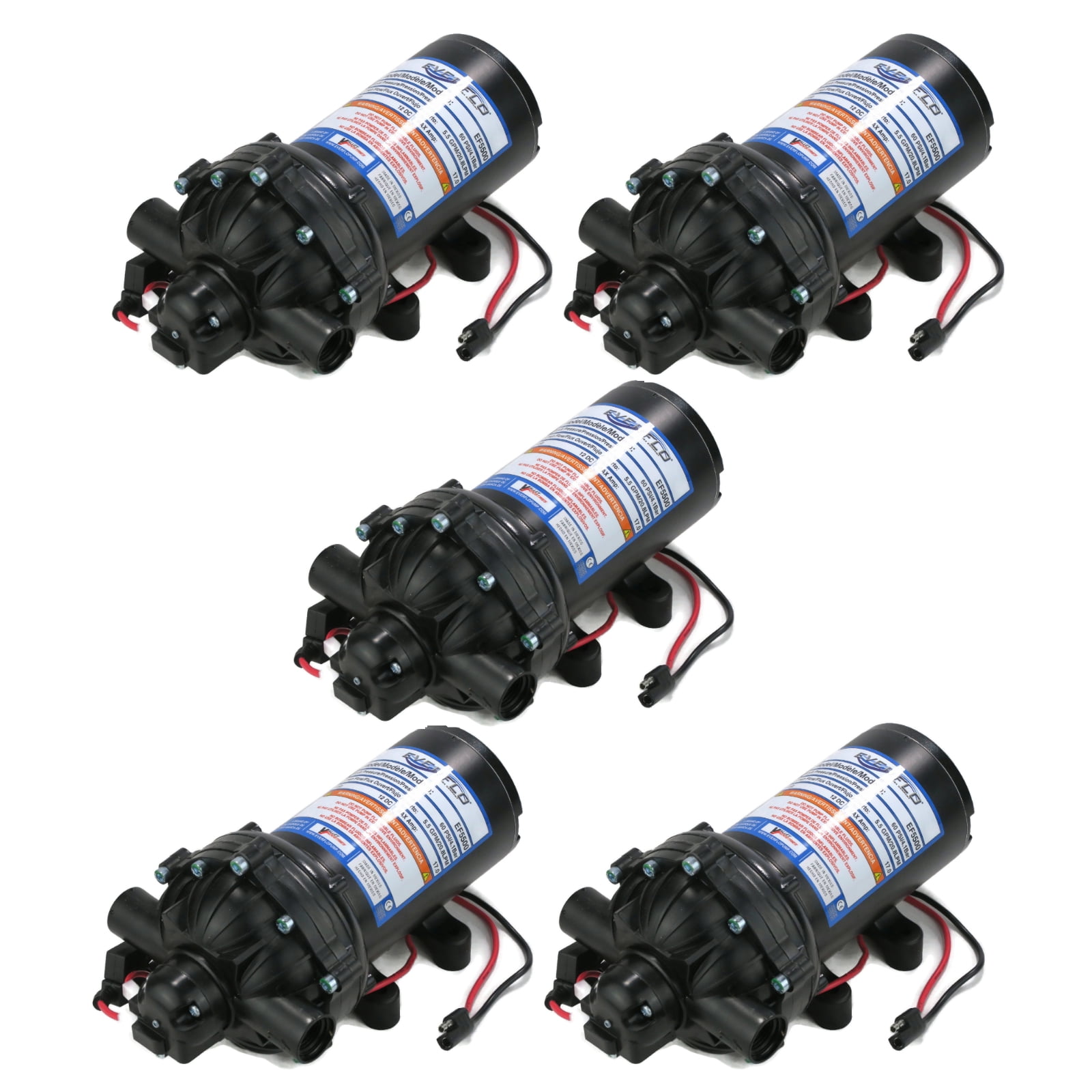 OEM (5 Pack) Everflo 5.5 GPM, 12 Volt, Diaphragm Pump EF5500, EF5500 ...