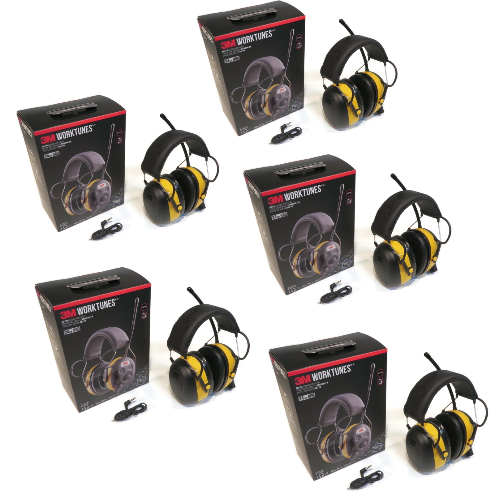 OEM | (5 Pack) Worktunes AM/FM Headphones for 3M, Peltor 70006983178 ...