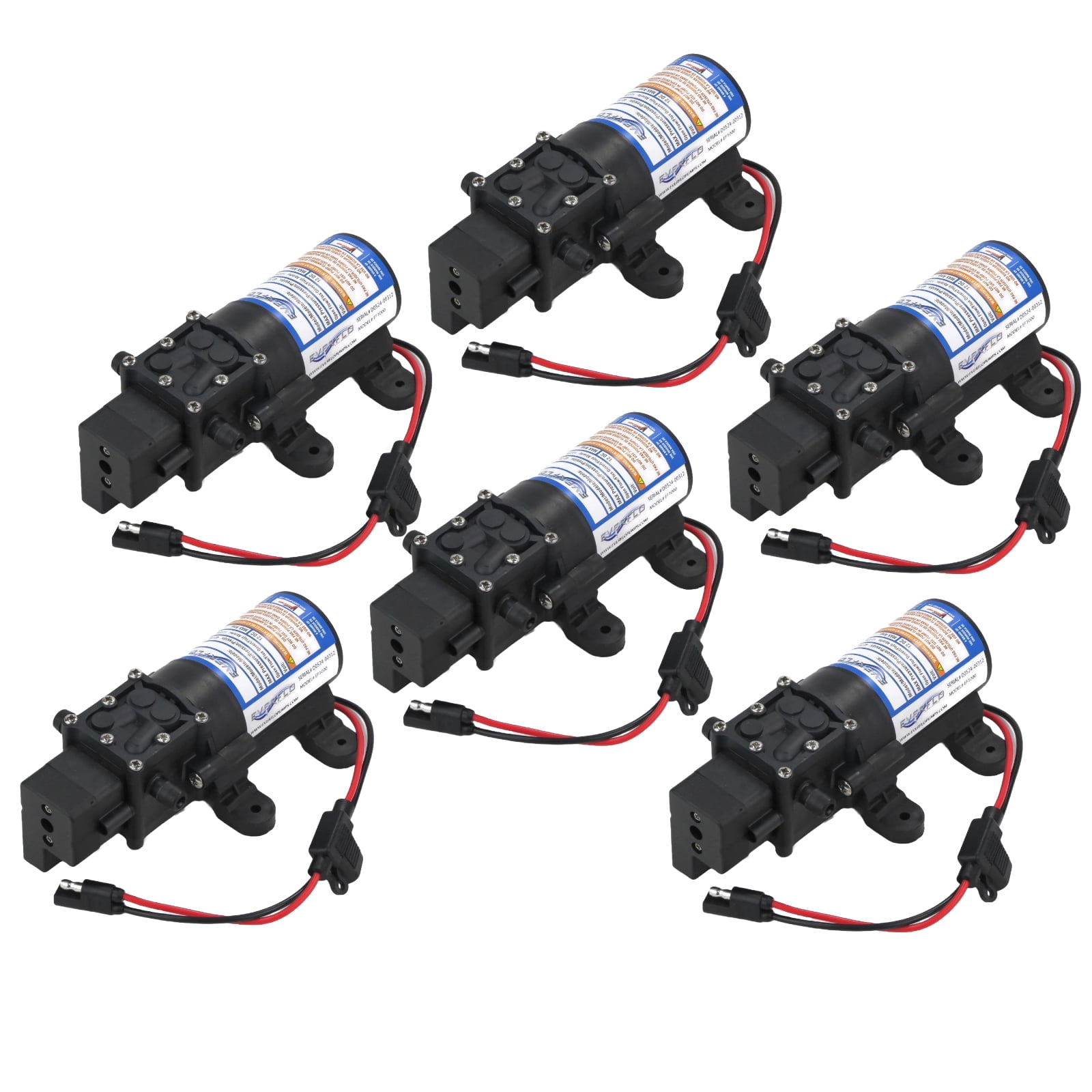 OEM | (6 Pack) Everflo 1.0 GPM, 12V, Diaphragm Pump EF1000, EF1000-BOX ...