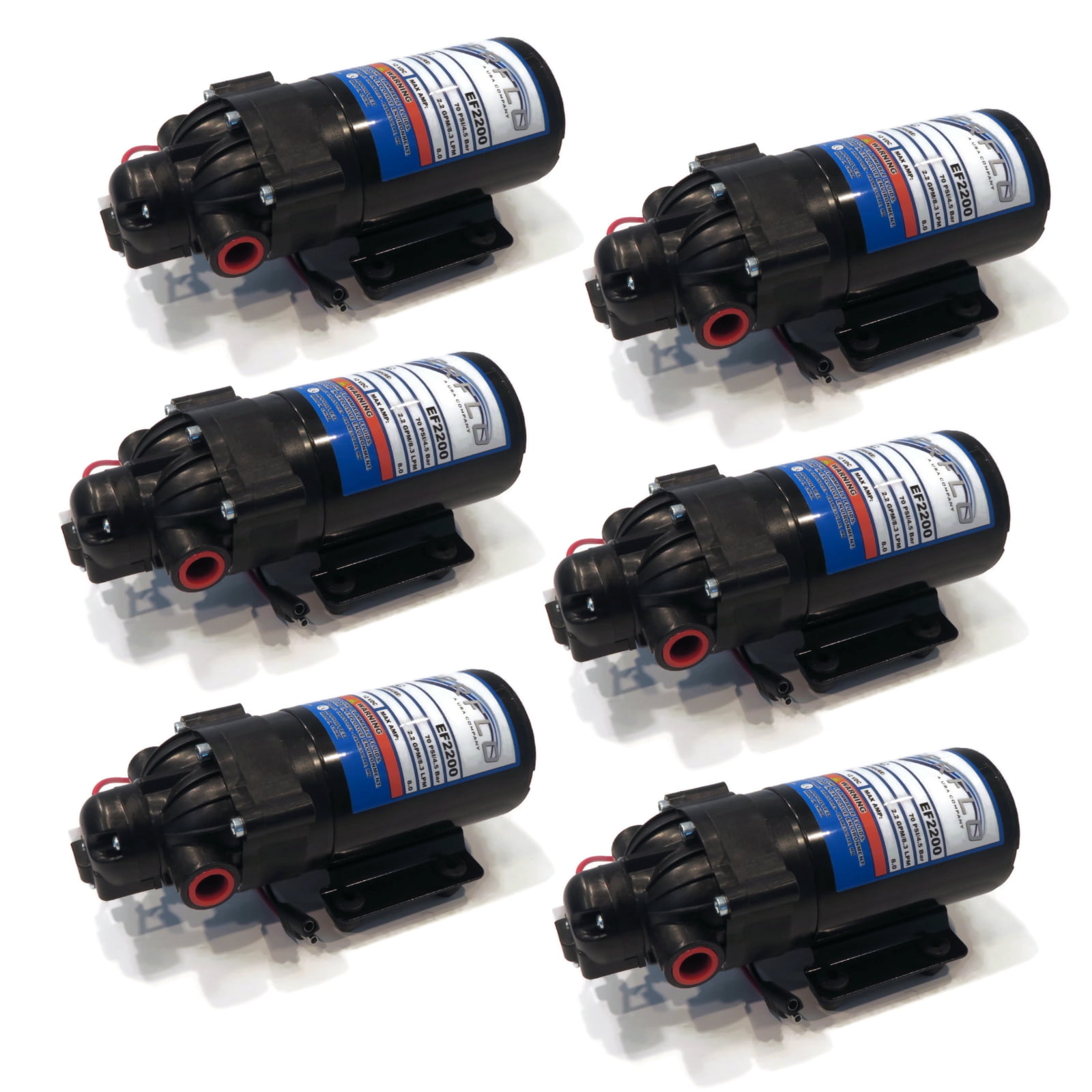 OEM | (6 Pack) Everflo 2.2 GPM, 12 Volt, Diaphragm Pump EF2200, EF2200 ...