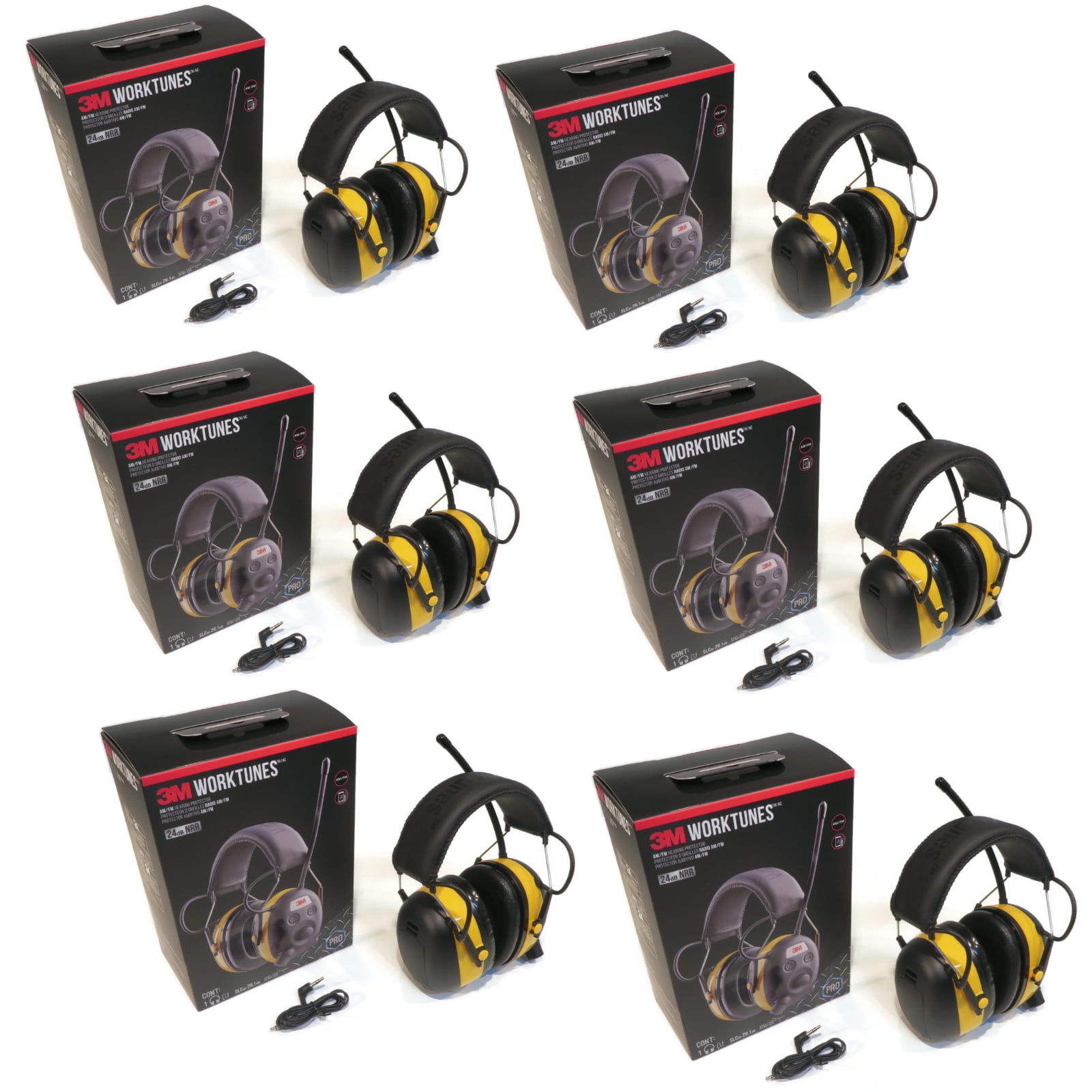 OEM | (6 Pack) Worktunes AM/FM Headphones for 3M, Peltor 9054180025T ...