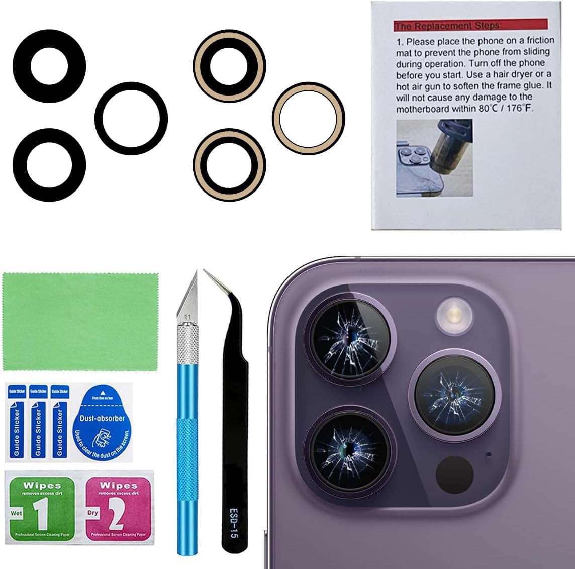 OEM Back Rear Camera Lens Glass Replacement for iPhone 14 Pro and ...