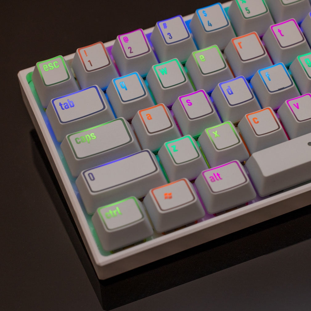 OEM Borderlit Shinethrough Keycaps - White - Walmart.com