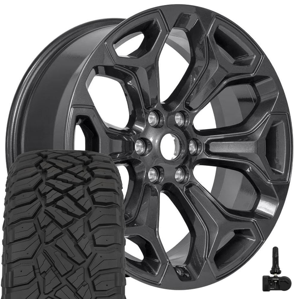 OEM DG75 22 Inch Rims and Tires Fit Ram 1500 6x139.7 22x9 Gloss ...
