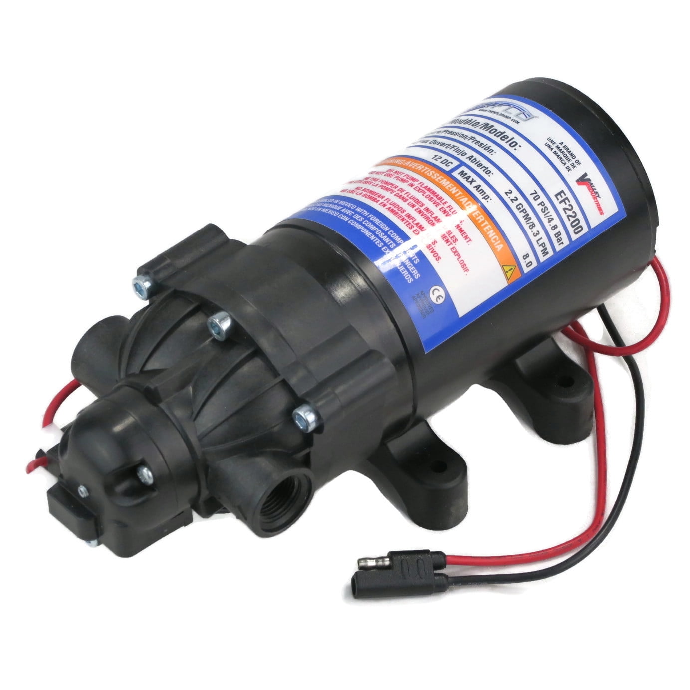 OEM Everflo 2.2 GPM, 12 Volt, 70 PSI, Diaphragm Pump EF2200-BC ...