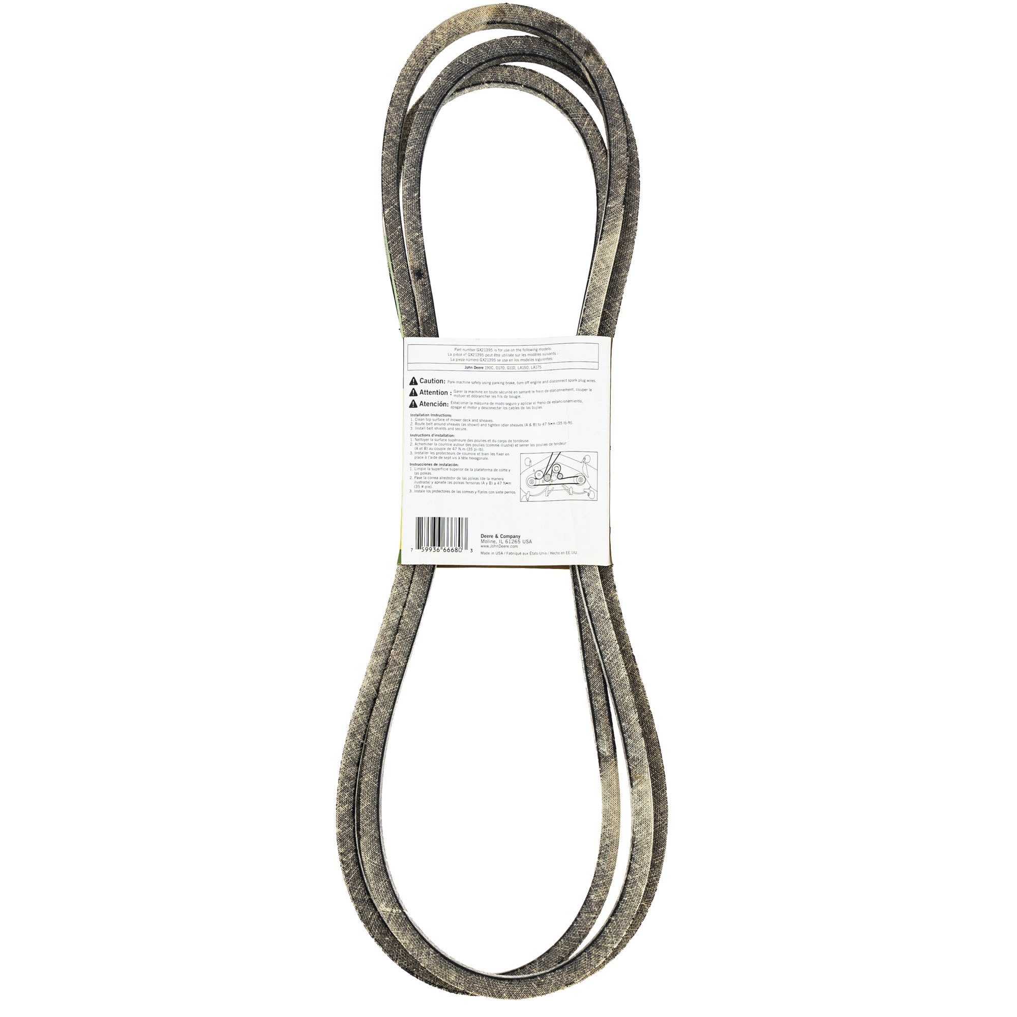 John Deere GX21395 Flat Belt Mower Deck G 110 190 C LA 150 175 D 170 E ...