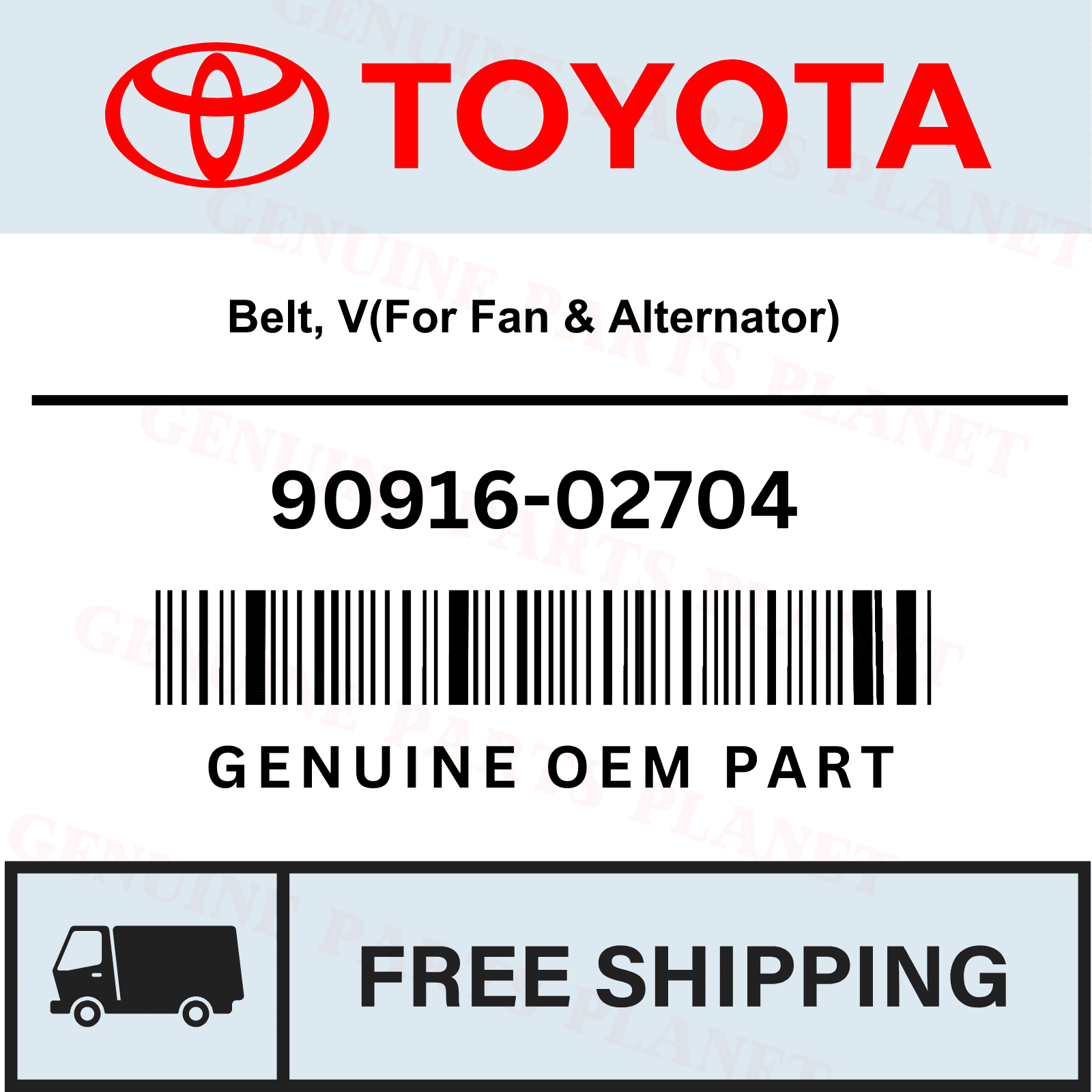 OEM GENUINE TOYOTA 2000-2017 Belt, V(For Fan & Alternator) - 90916 ...