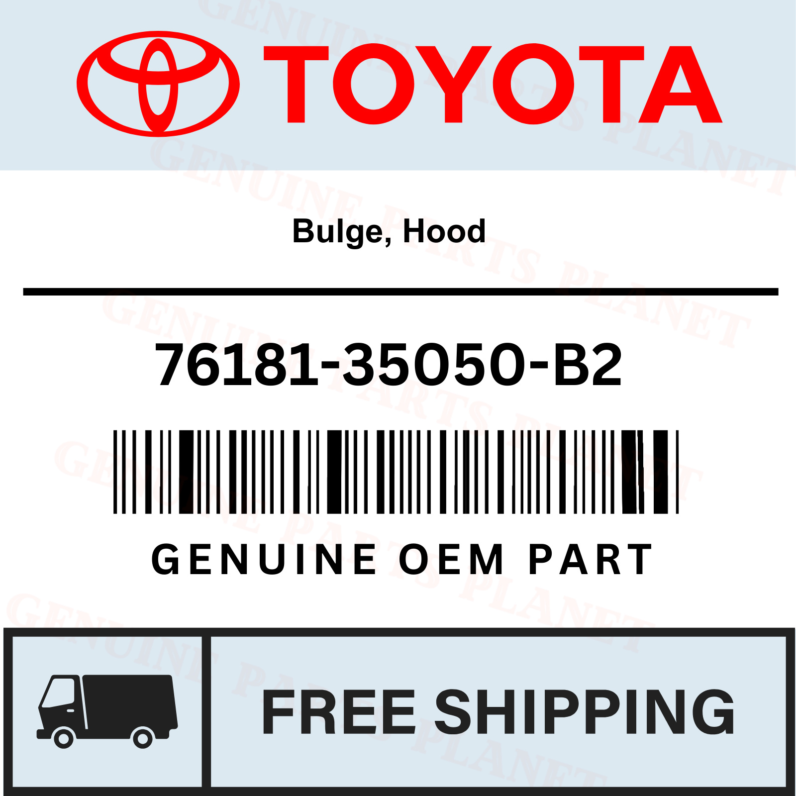 OEM GENUINE TOYOTA 2003-2012 Bulge, Hood - 76181-35050-B2 - Walmart.com
