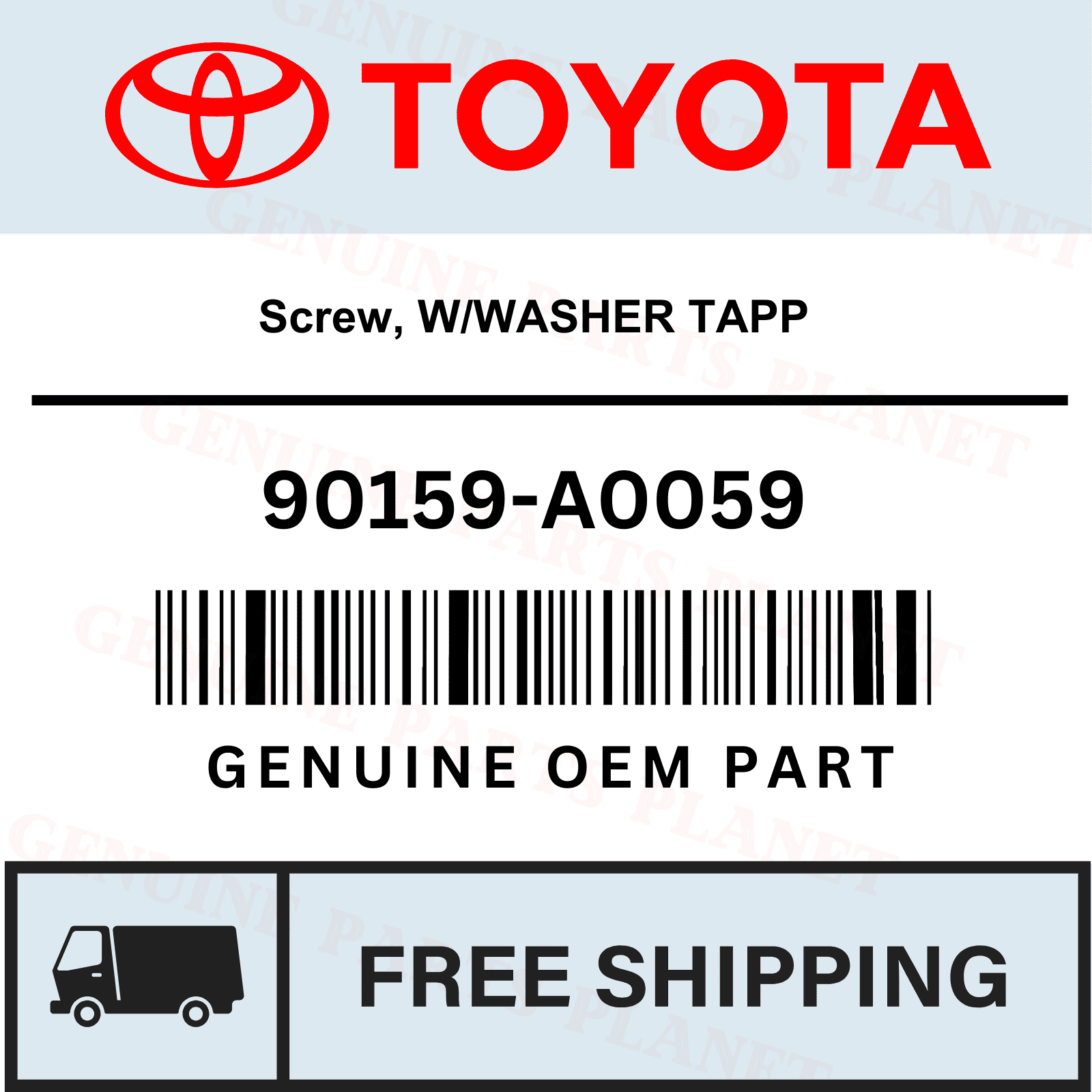 OEM GENUINE TOYOTA 2016-2022 Screw, W/WASHER TAPP - 90159-A0059 - Walmart.com