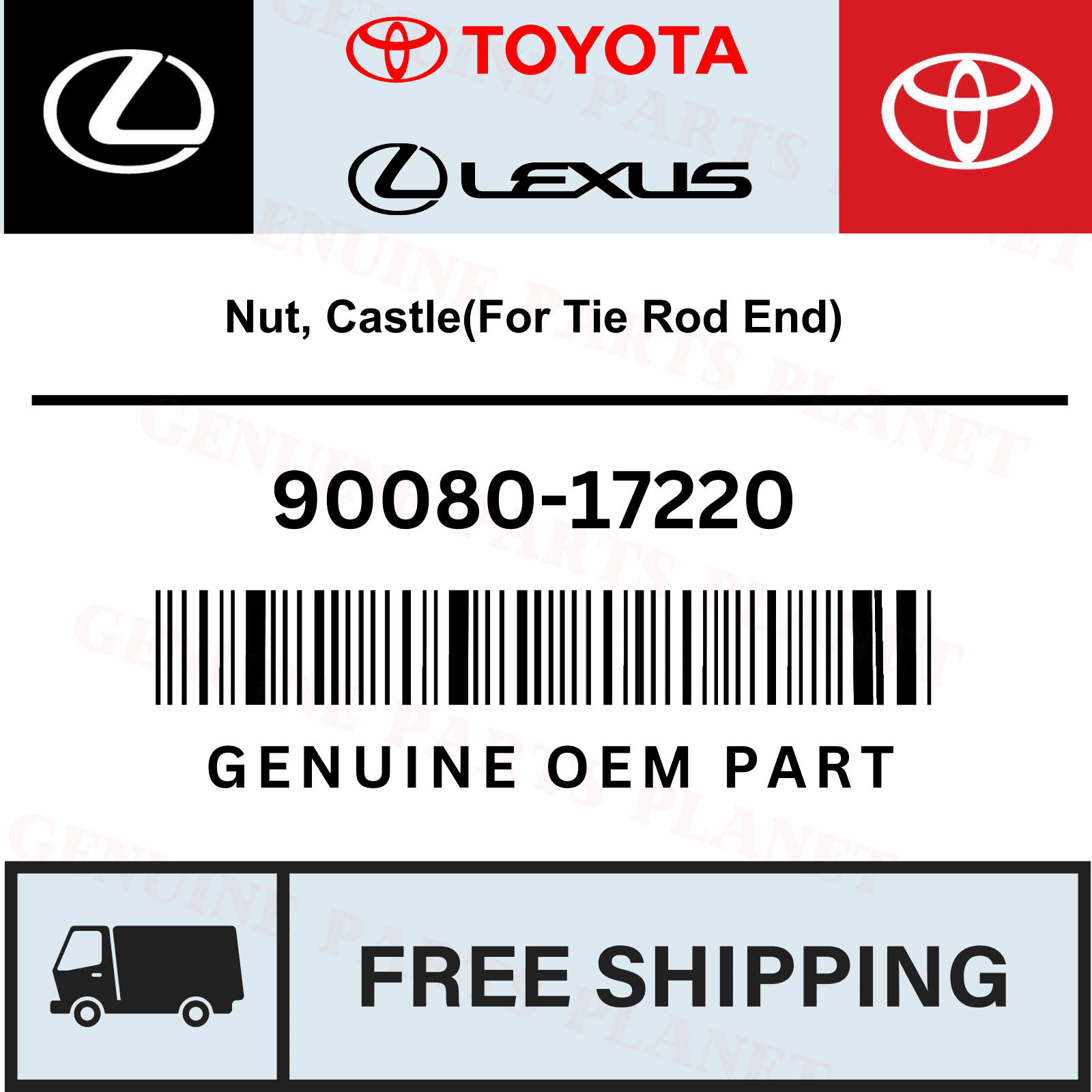 OEM GENUINE TOYOTA & LEXUS 1969-2022 Nut, Castle(For Tie Rod End ...