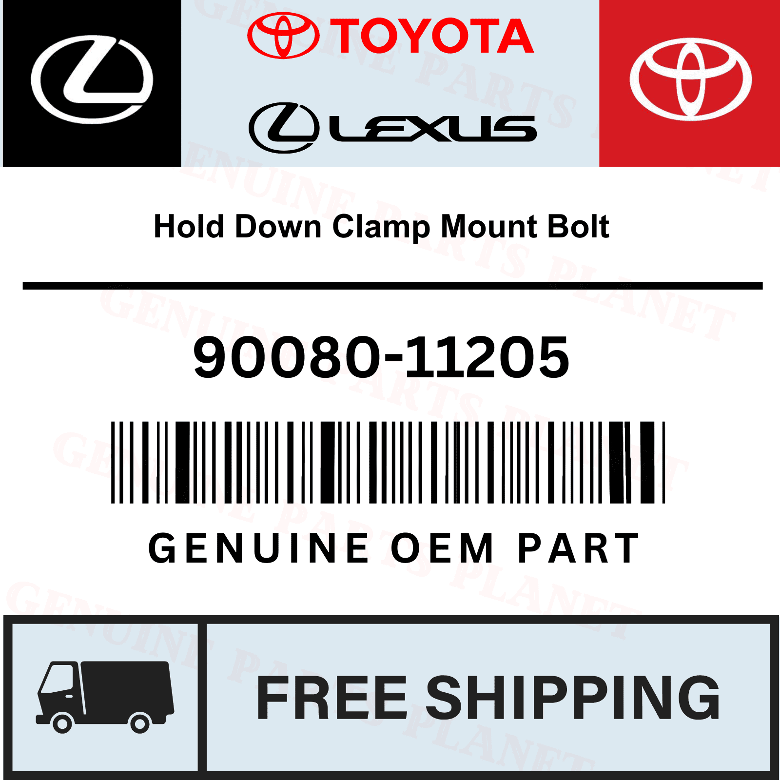 OEM GENUINE TOYOTA & LEXUS 1995-2019 Hold Down Clamp Mount Bolt - 90080 ...
