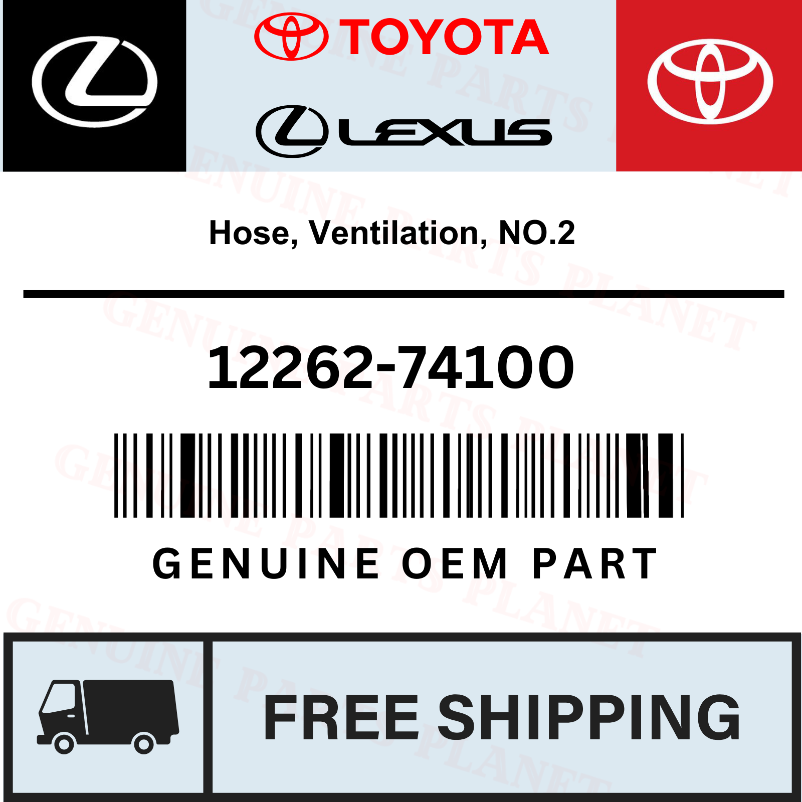OEM GENUINE TOYOTA & LEXUS 1997-2002 Hose, Ventilation, NO.2 - 12262 ...
