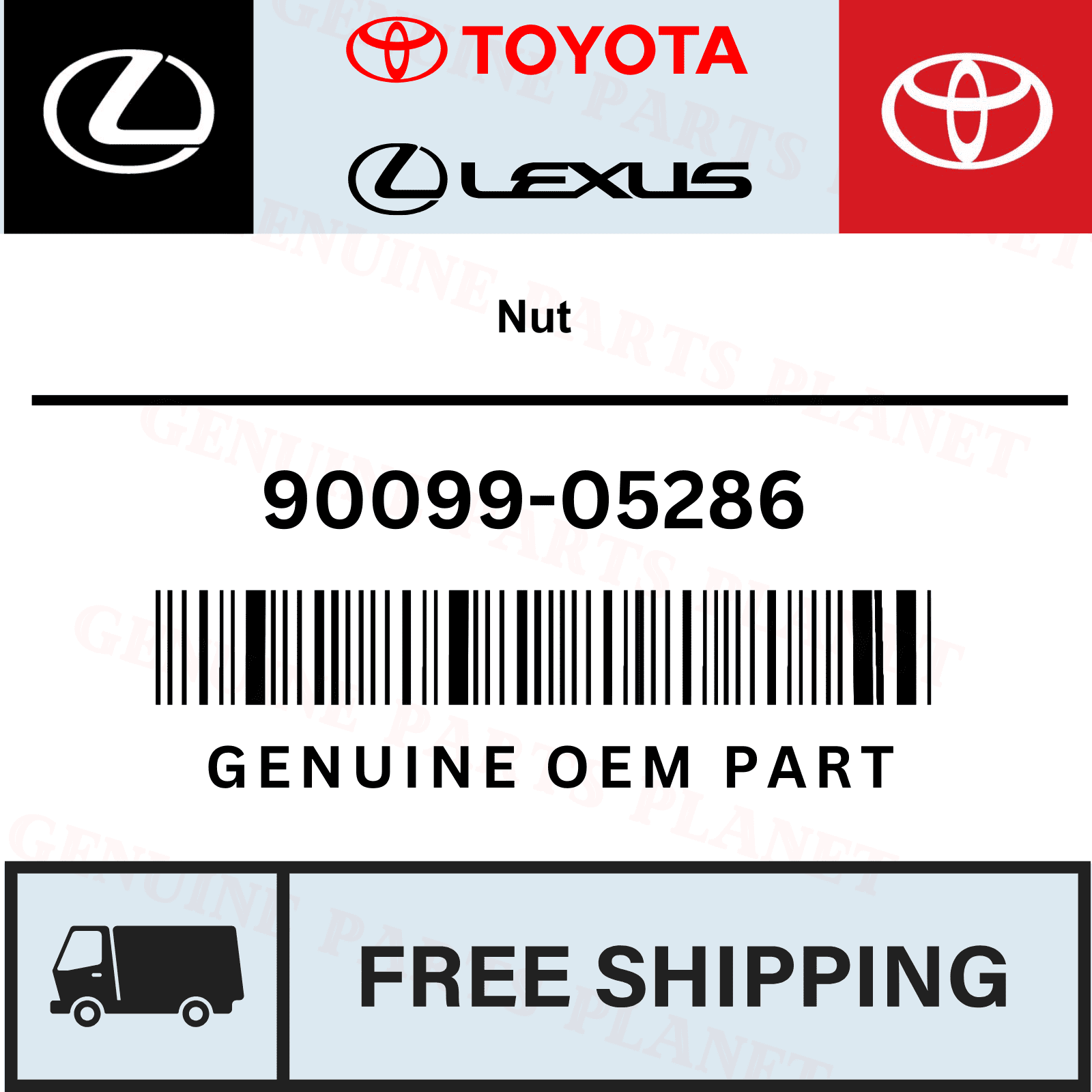 OEM GENUINE TOYOTA & LEXUS 2002-2017 Nut - 90099-05286 - Walmart.com