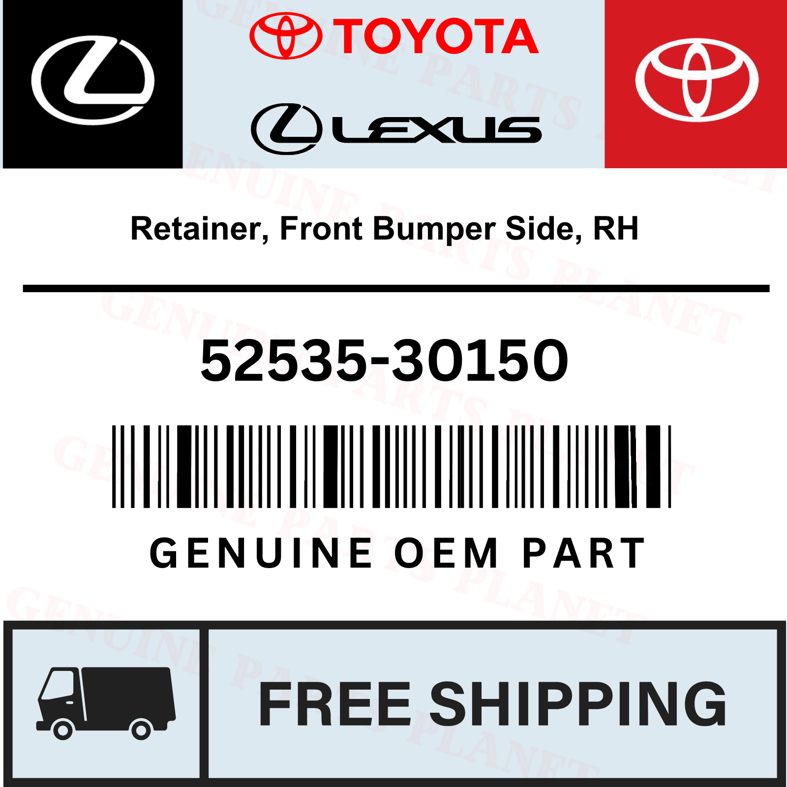 OEM GENUINE TOYOTA & LEXUS 2005-2022 Retainer, Front Bumper Side, RH ...