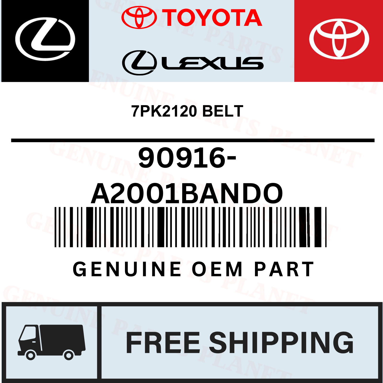 OEM GENUINE TOYOTA & LEXUS 7PK2120 BELT - 90916-A2001BANDO - Walmart.com
