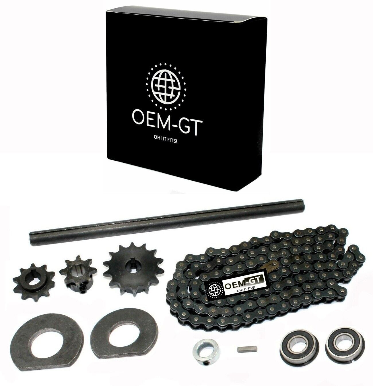 OEM-GT 415 Chain Jackshaft Kit 5/8" X 10" Motorized Bicycle, Go Kart ...