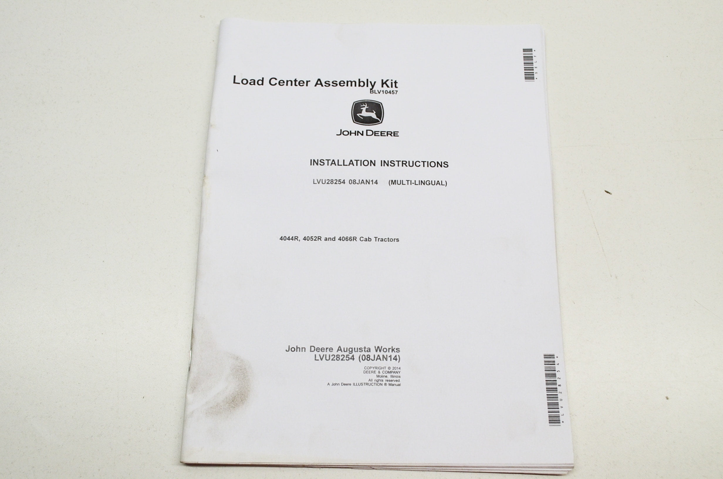 OEM John Deere Installation Instructions Load Center Assembly Kit ...