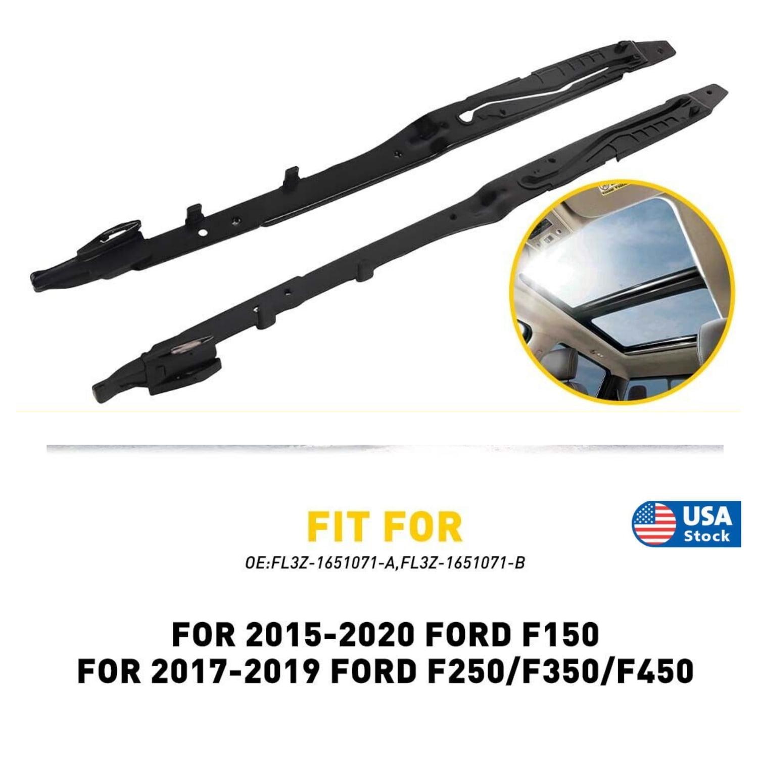 OEM NEW 15-22 Ford F150 Sunroof Moon Roof Guide Track Repair Pair Kit ...