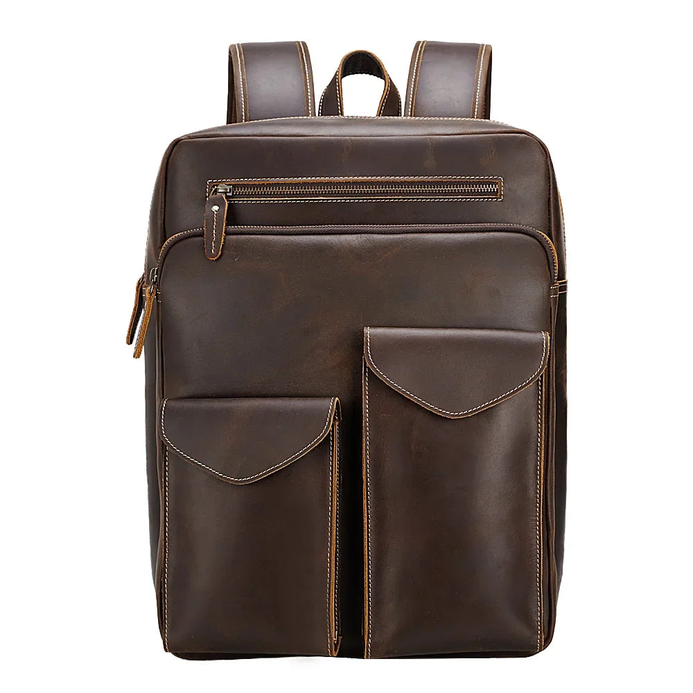 OEM ODM Customizable Genuine Leather Laptop Backpacks Vintage Brown ...