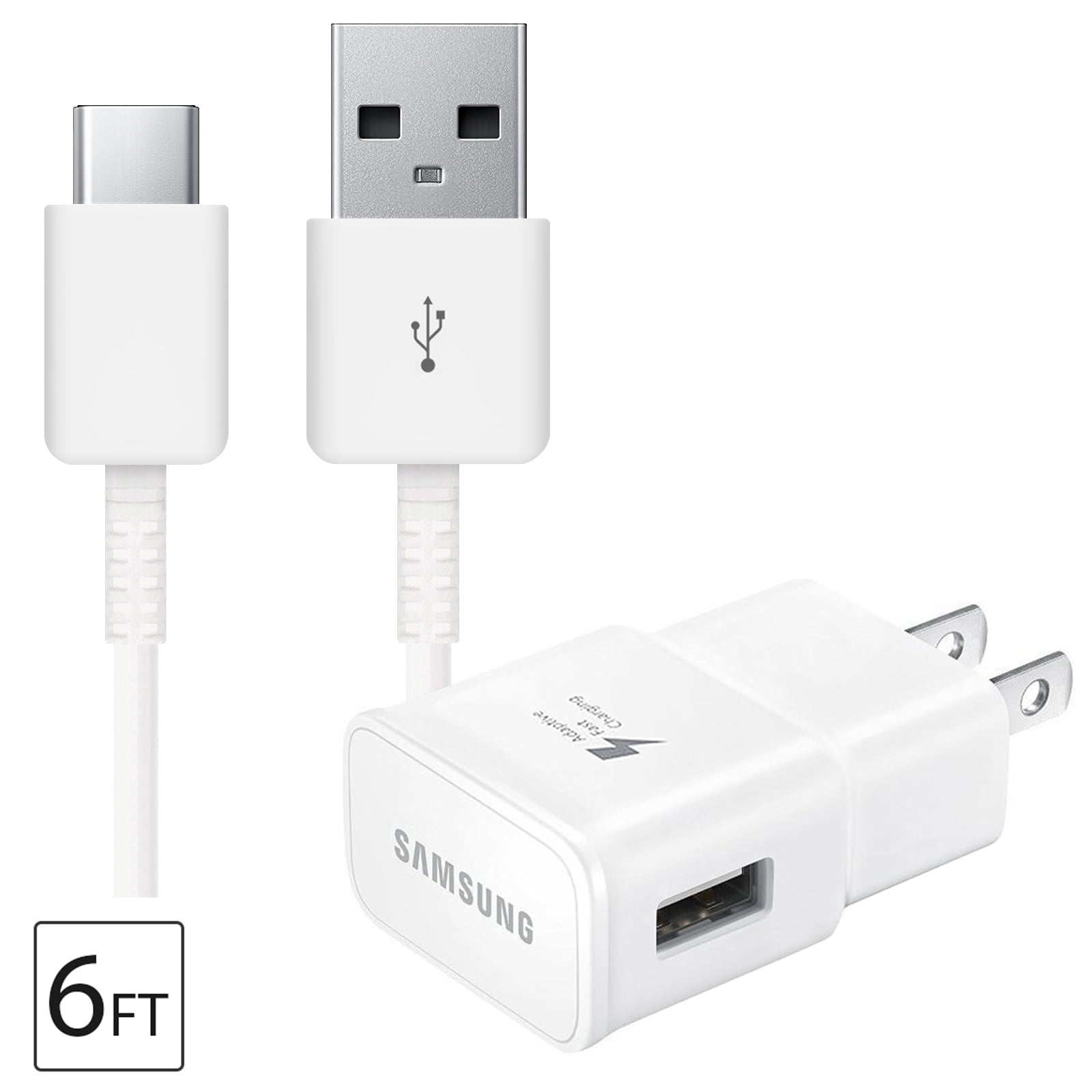 OEM Original Samsung USB Wall Charger + USB-C Type C Cable Data Sync ...