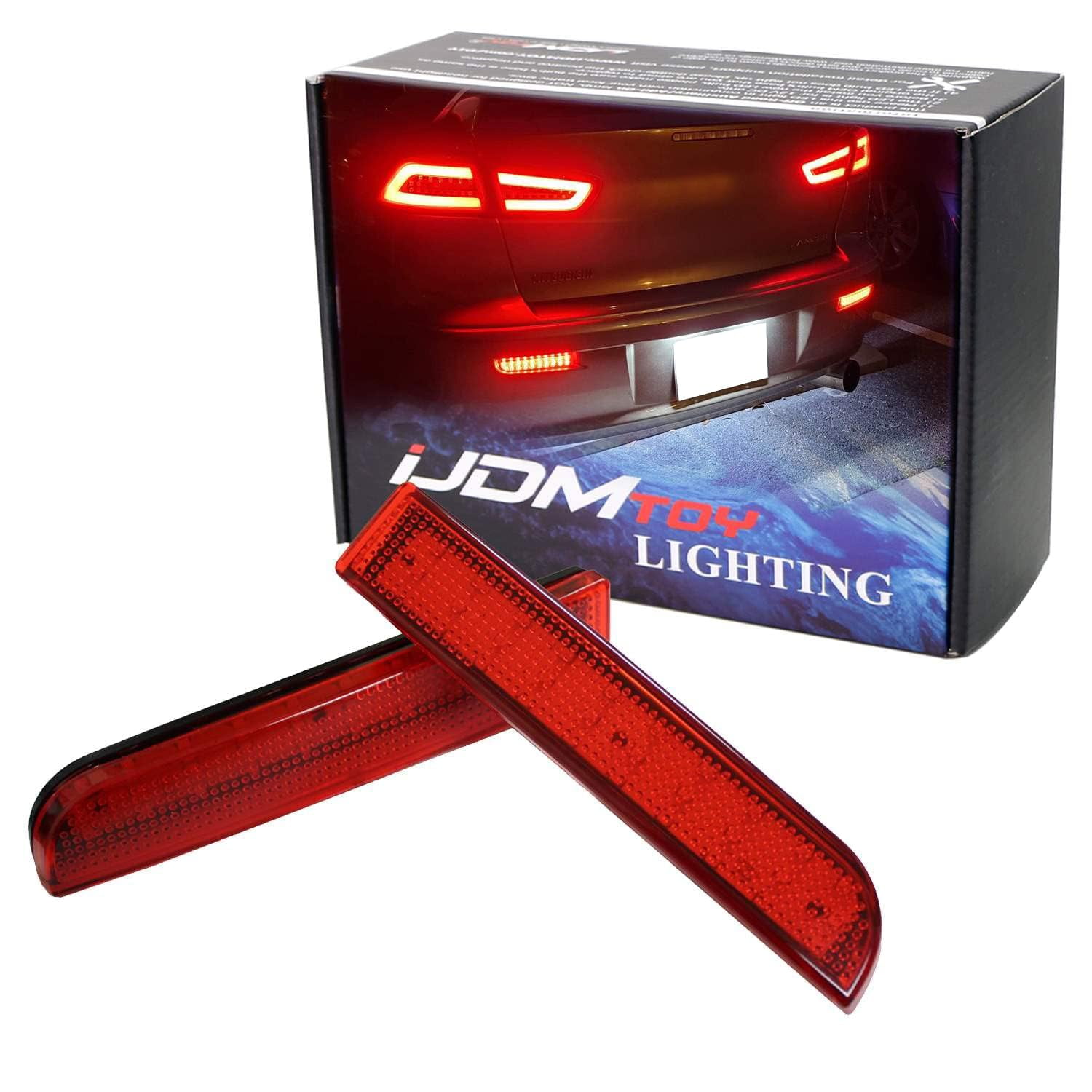 OEM Red Lens LED Bumper Reflector Lights For Mitsubishi Lancer ...