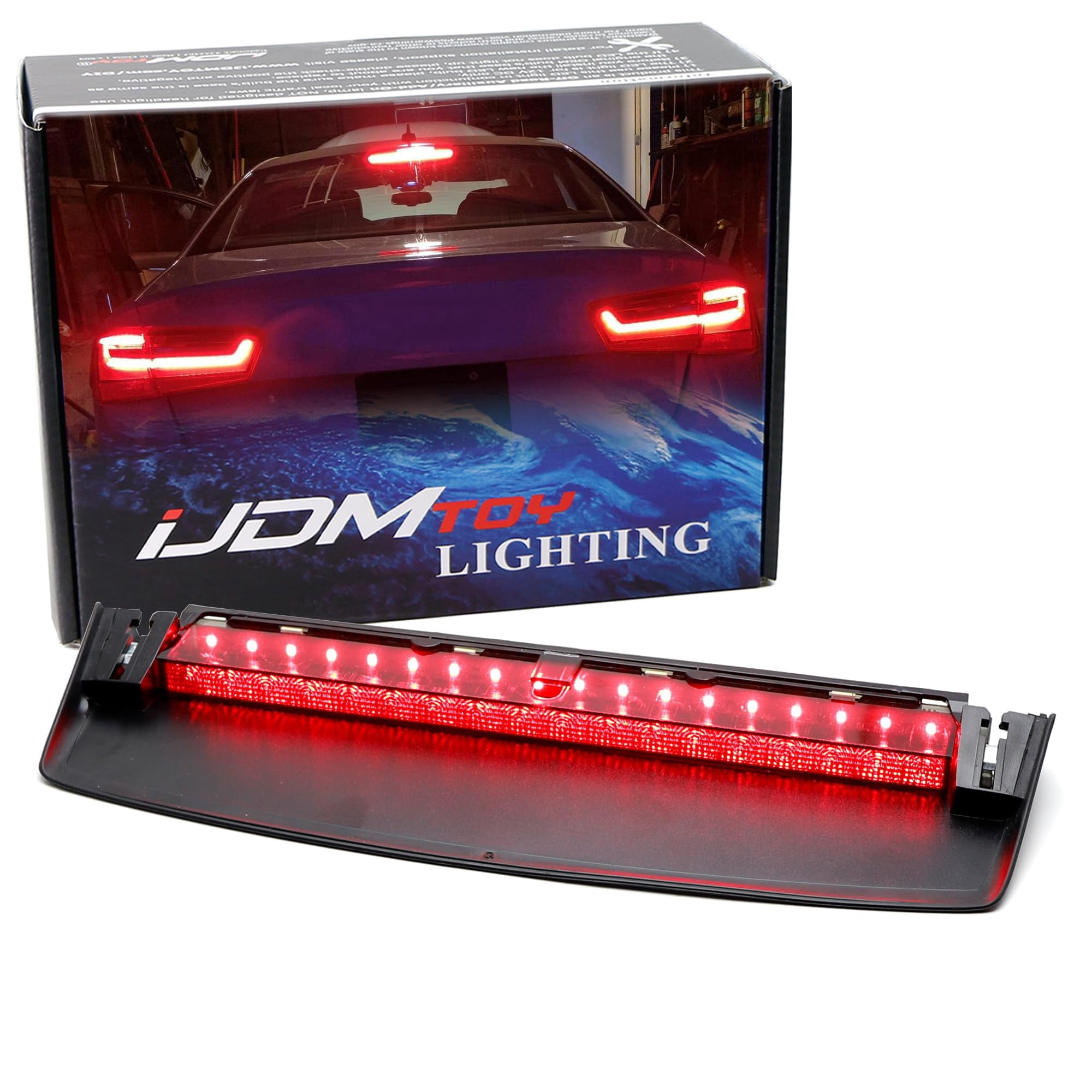 OEM-Spec Black-Out Smoked Lens Full LED Rear Windshield High Mount ...