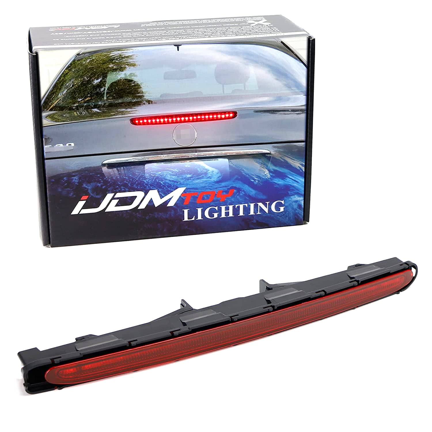 OEM-Spec Red Lens Full LED Trunk Lid Third Brake Light Bar Assembly For 2003-2009 Mercedes-Benz ...