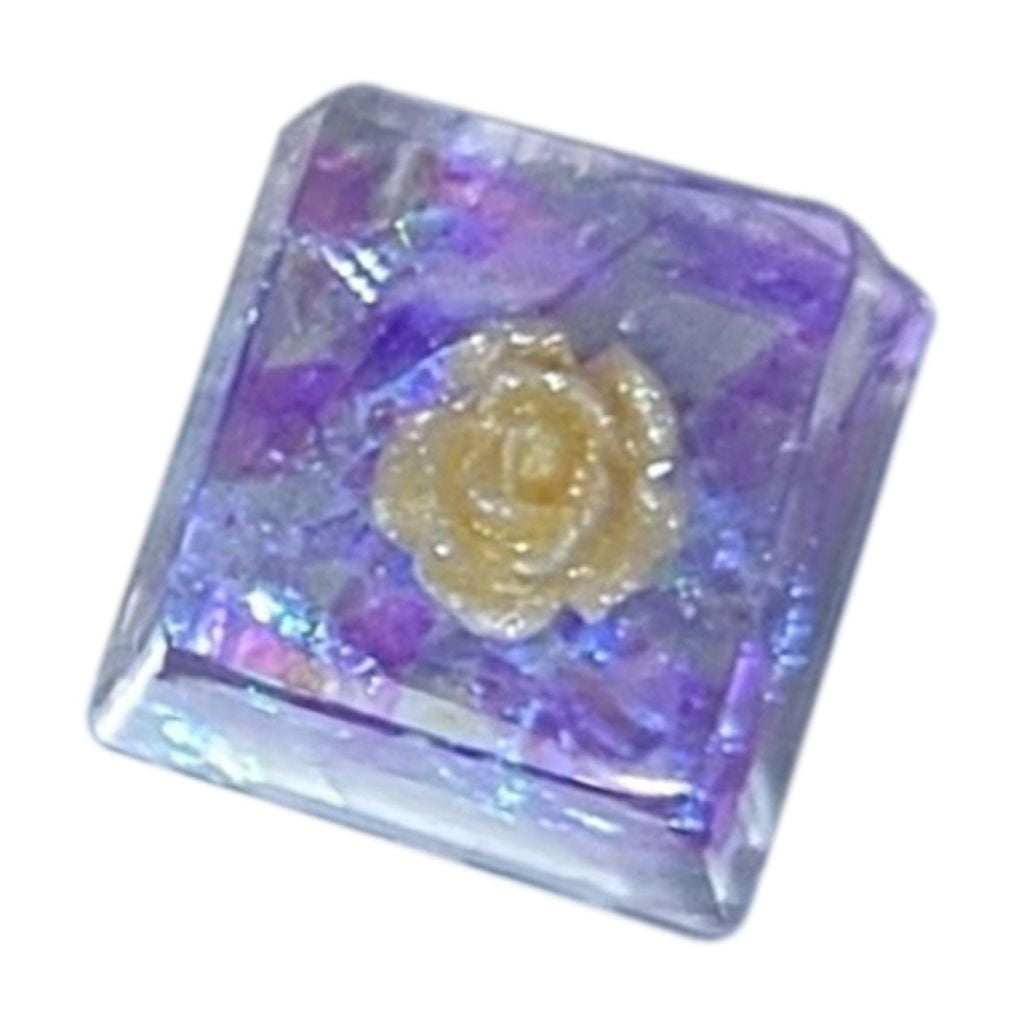 OEM Translucently Resin Keycap Epoxy Camellia Flower Keycap Unique for ...