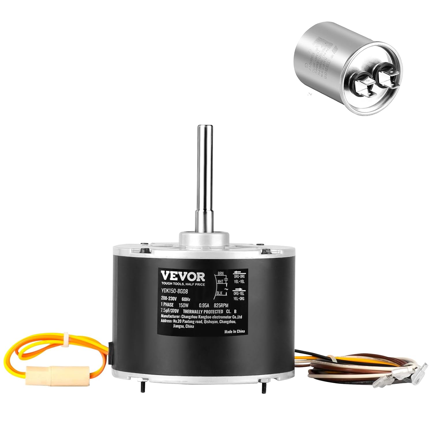 OEM Upgraded Condenser Fan Motor, 1/5HP, 825RPM, Replacement for ac GE ...