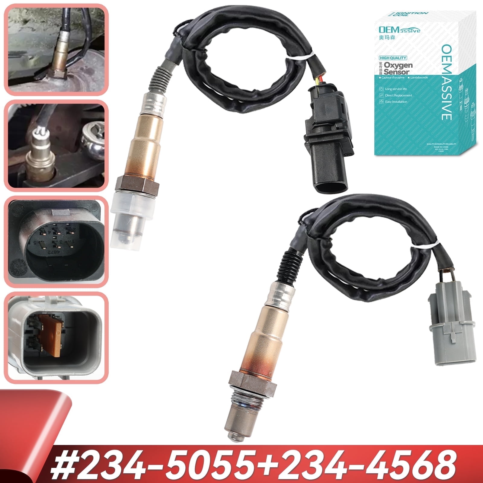 OEMASSIVE 2Pcs Oxygen Sensor for 2012-2017 Hyundai Accent Veloster Kia ...