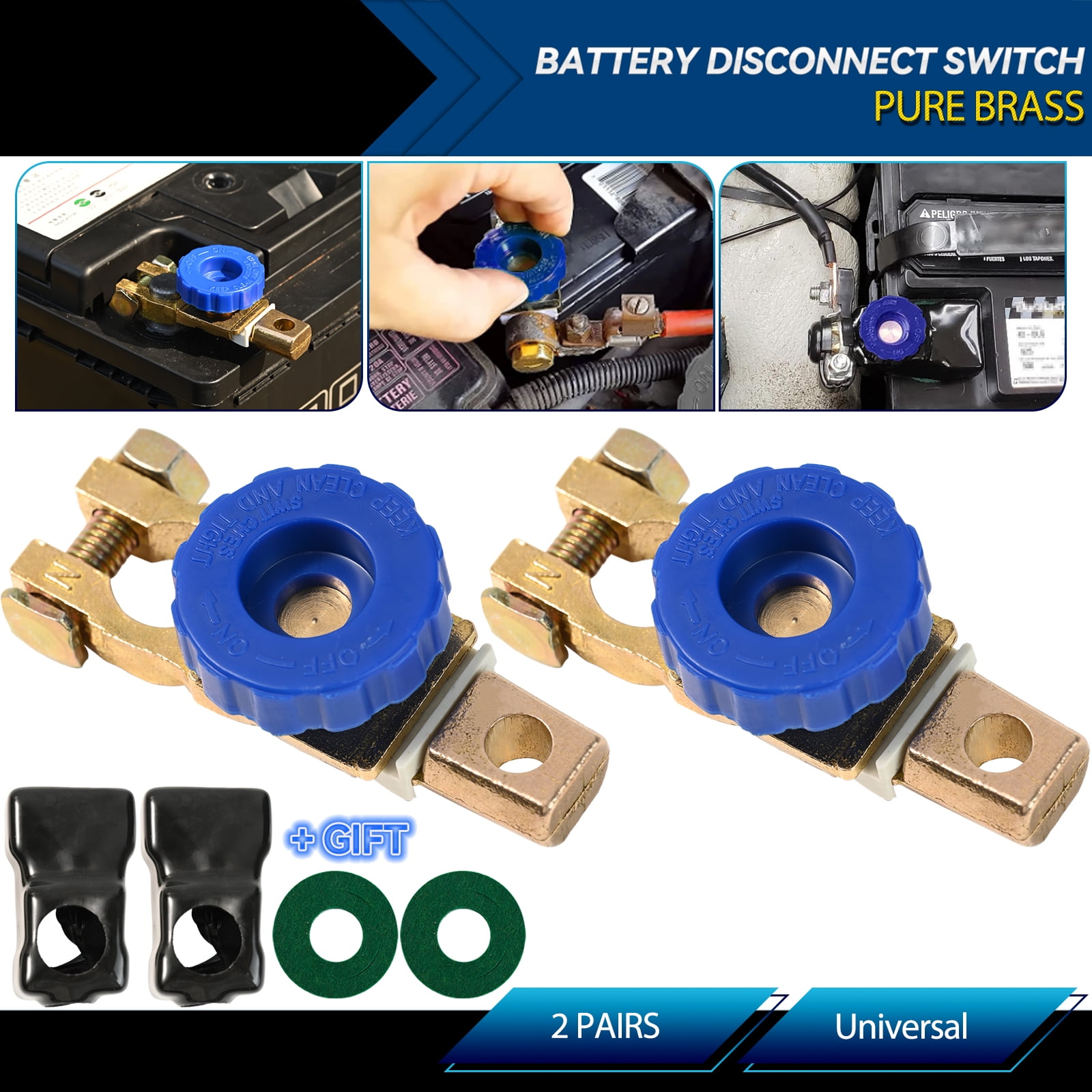 OEMASSIVE 2X Car Battery Cut-off Switch Disconnect Battery Isolator ...