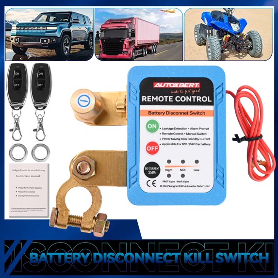 OEMASSIVE Car Battery Cut Off Switch, 12V 240A Battery Shut Off Relay ...