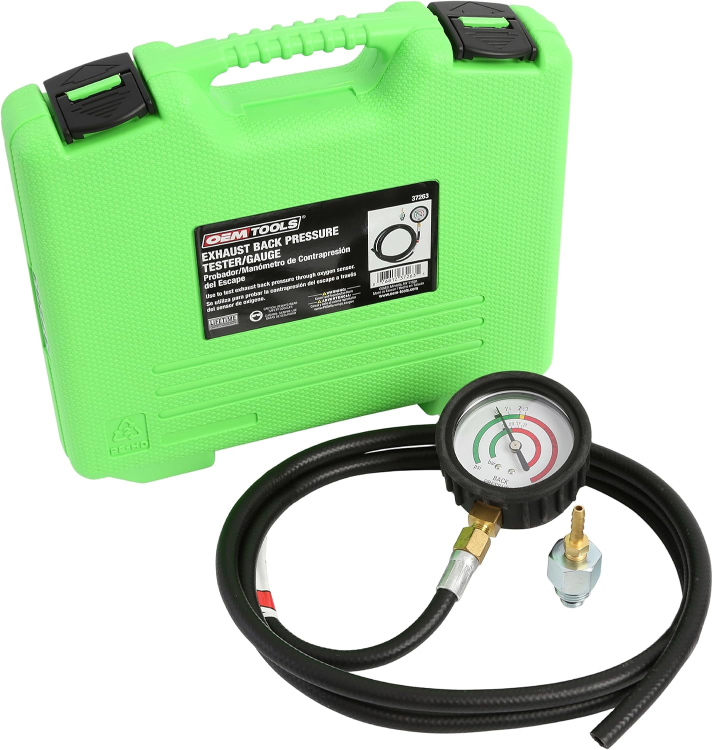 OEMTOOLS 37263 Exhaust Back Pressure Tester/Gauge Kit, Exhaust Gauge ...